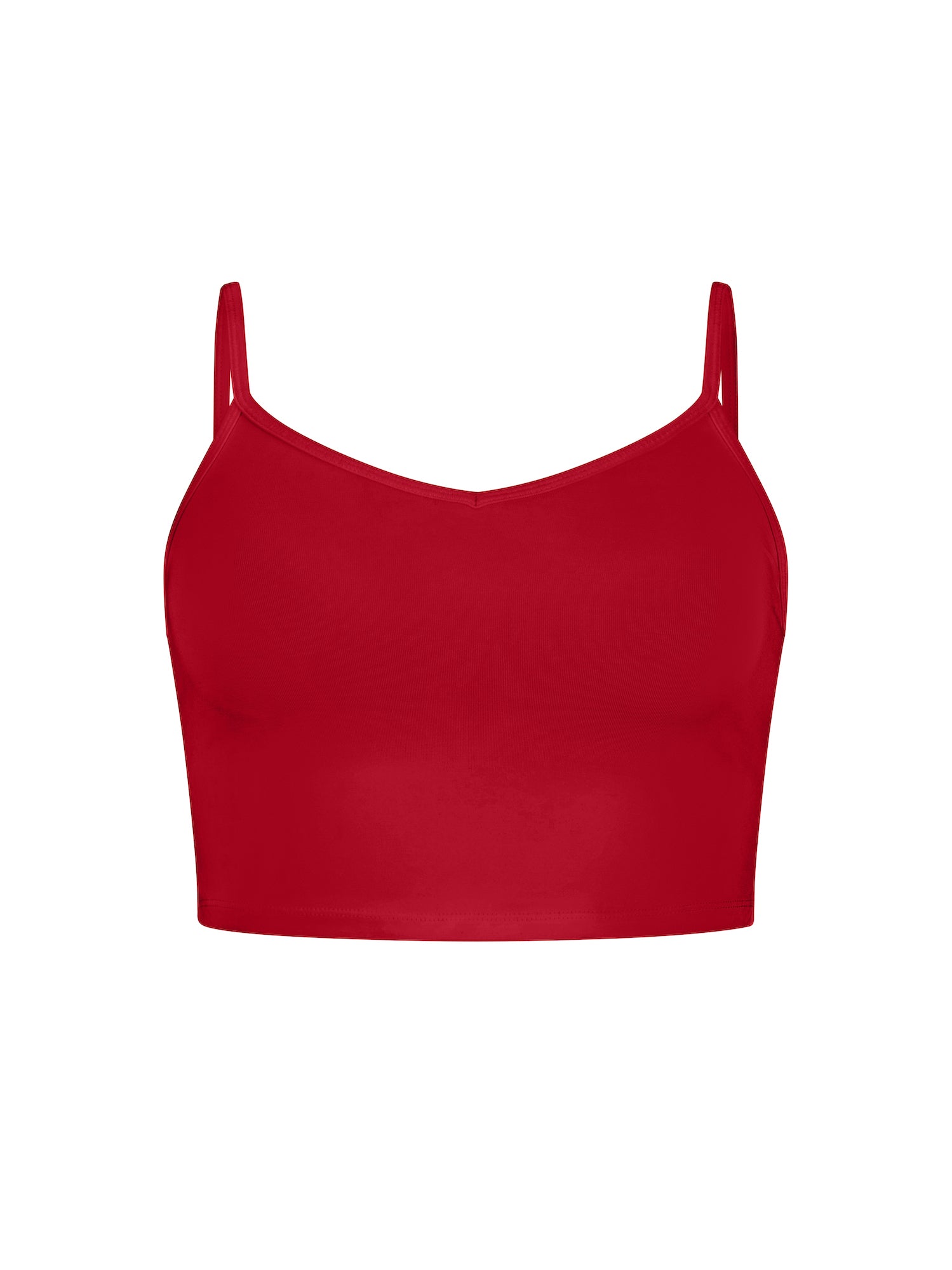 Bamboo Crop Layering Singlet Adjustable Strap- Chili Pepper